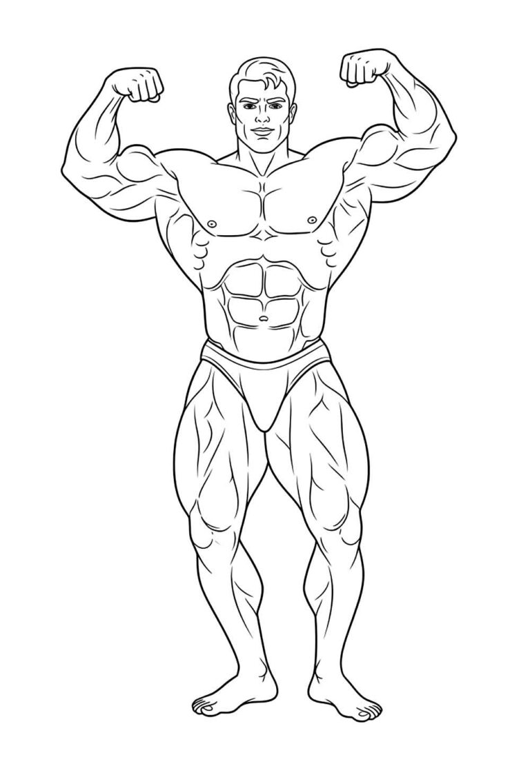 Desenhos de Homem Forte para colorir - Bora Colorir