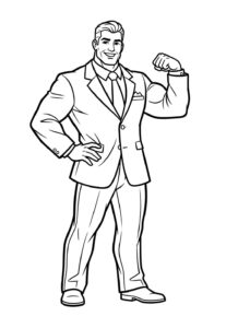 Desenhos de Homem Forte para colorir - Bora Colorir