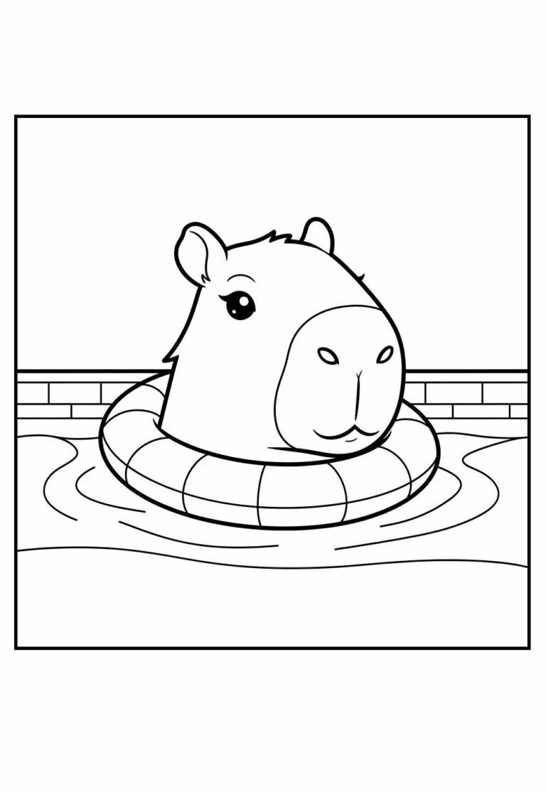 Desenhos de Capivara Fofa para colorir - Bora Colorir