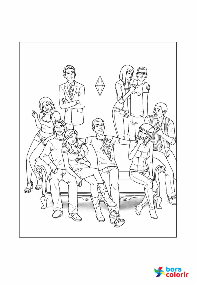 Desenhos de The Sims para colorir - Bora Colorir
